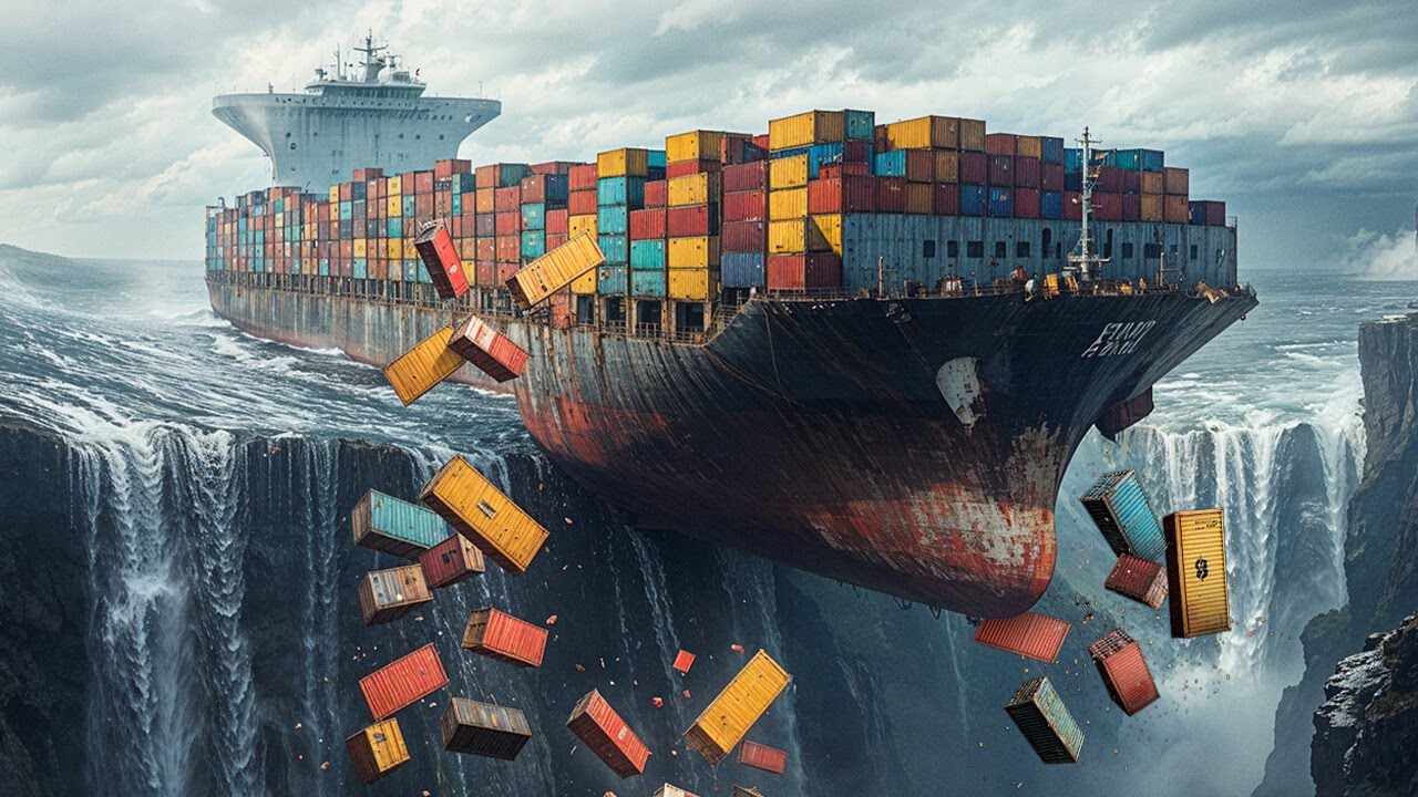 Massive Cargo Ship Lost In Bermuda, Found Dangling Over a Waterfall ...