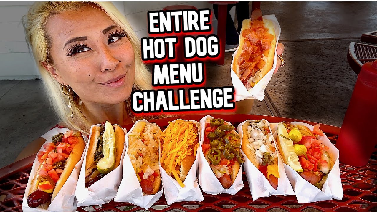 ENTIRE MENU HOT DOG CHALLENGE at PCH Hot Dog in Orange, CA!! # ...