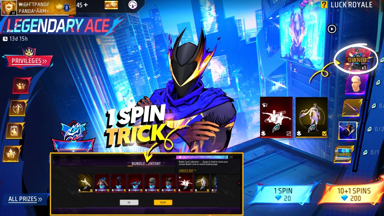 NEW LEGENDARY ACE EVENT FREE FIRE | NEW EVO BUNDLE EVENT | MIDNIGHT ACE ...