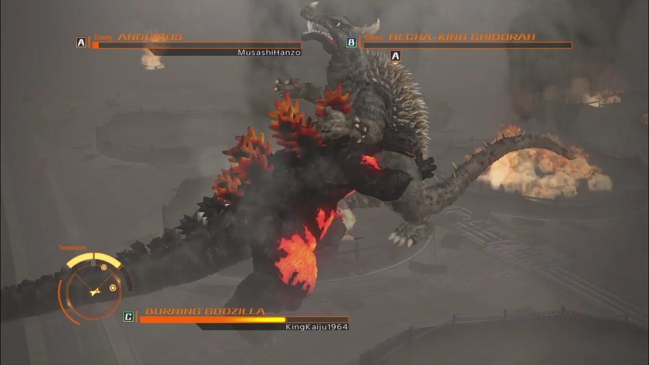 Godzilla PS4 Online Battles: Burning Godzilla vs Mecha King Ghidorah vs Anguirus - YouTube