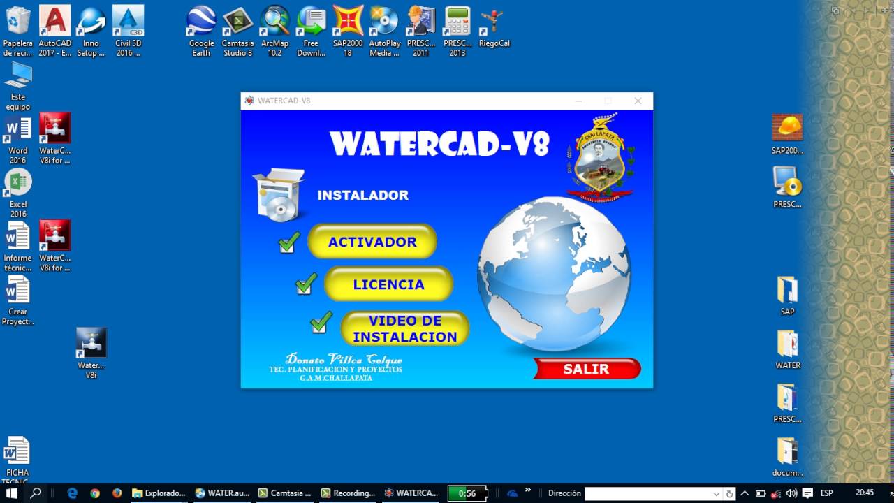 VIDEO DE INSTALACION WATERCAD 8 - YouTube