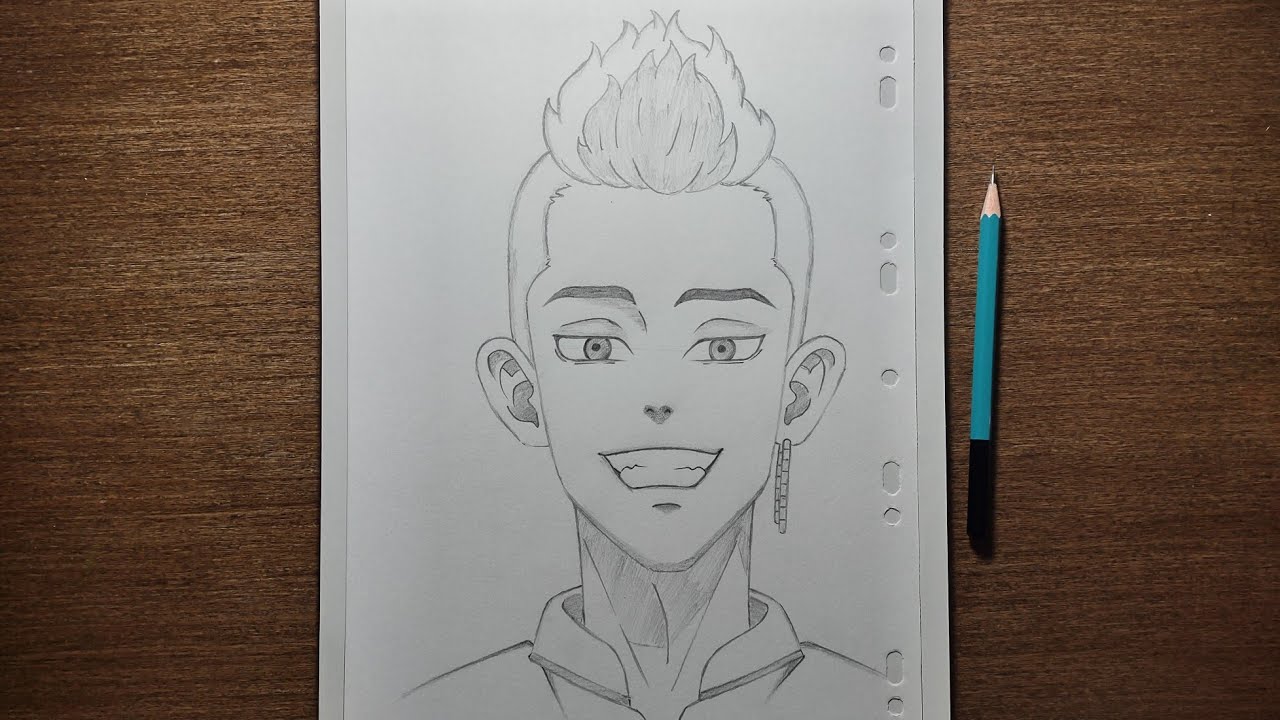 Learn to draw Hanma Shuji from Tokyo Revengers - step by step - YouTube