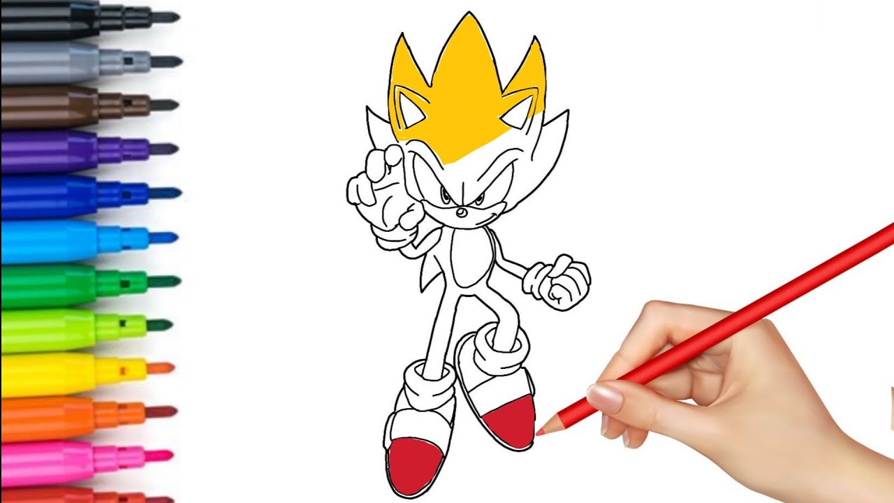 How to draw golden sonic| super sonic drawing easy for kids and heginners - YouTube