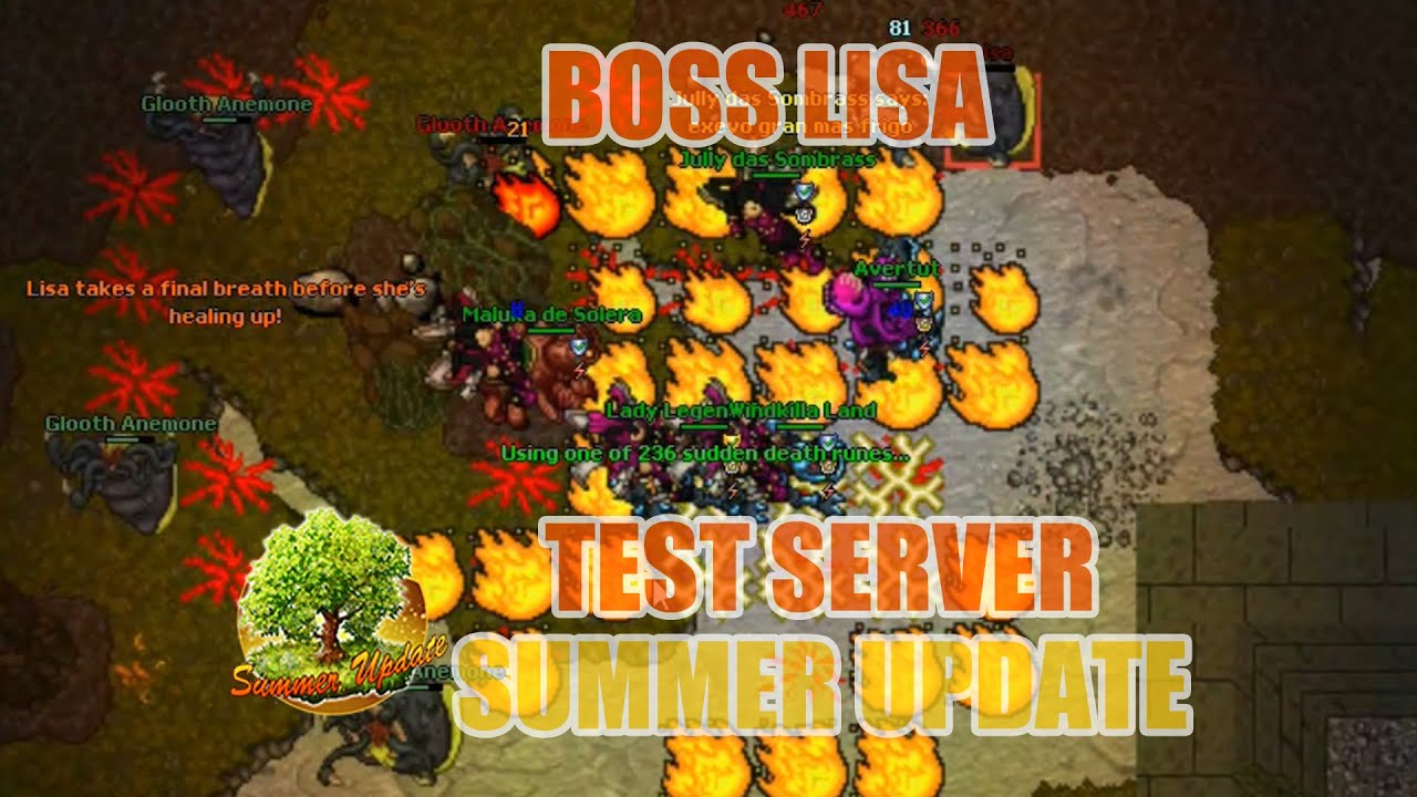 Boss Lisa (fail) - Test Server Summer Update 2014 - Tibia - YouTube