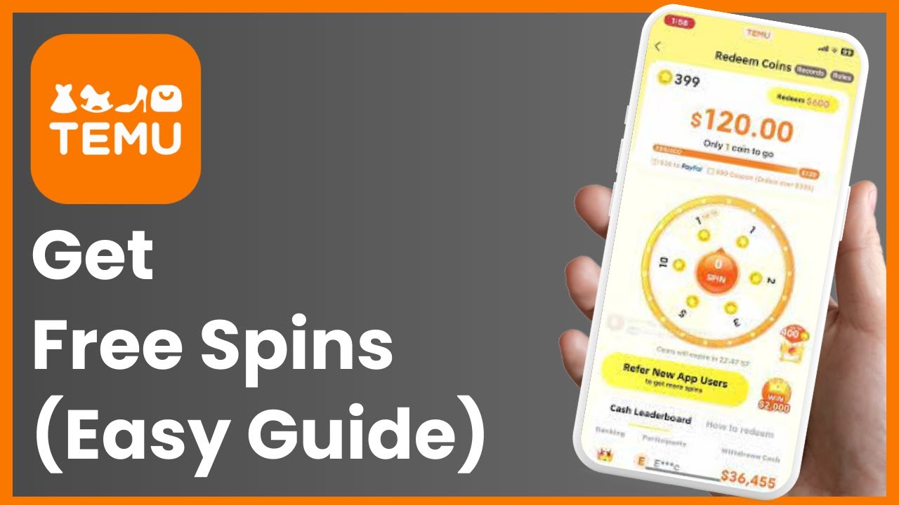 How to Get Free Spins on Temu App ! - YouTube