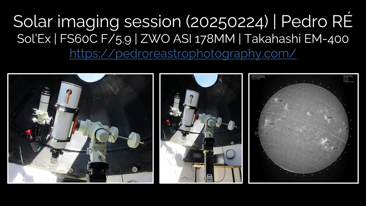 Sol’Ex | FS60C F/5.9 | ZWO ASI 178MM | Takahashi EM-400 | Pedro RE' (20250224) - YouTube