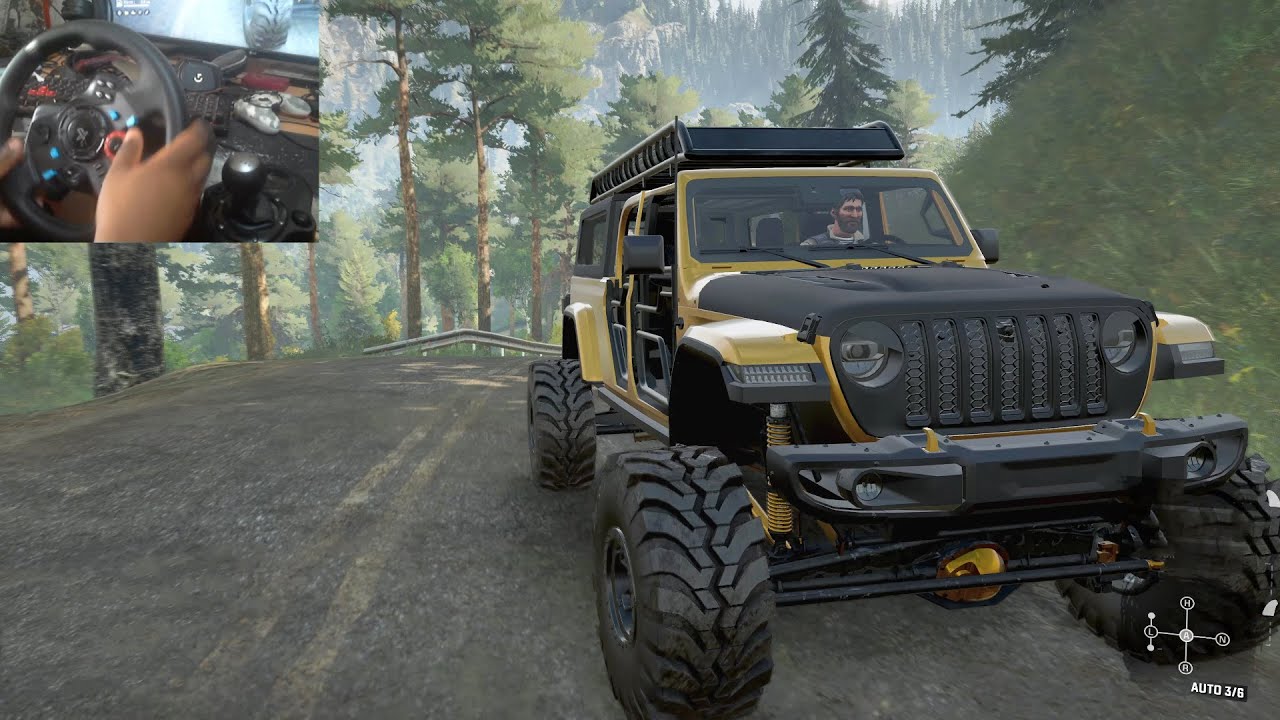 Jeep Rubicon Jungle Offroad Trails Map SnowRunner 4K60 Logitech G29 ...