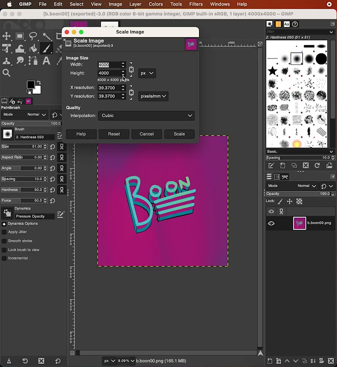 Building Boon.Land | devlog | Media: Scaling down the Boonbutton image in GIMP - YouTube
