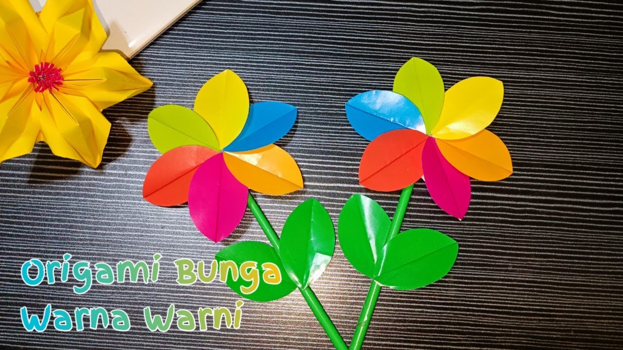 Orogami Bunga - Cara membuat origami bunga dari kertas origami - YouTube