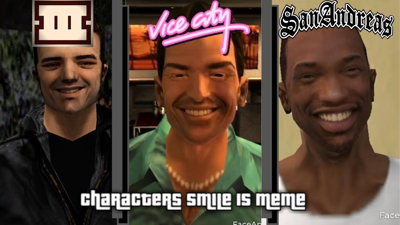 CHARACTERS SMILE in GTA GAMES! (Evolution) (MEME DO PERSONAGEM DE GTA ...