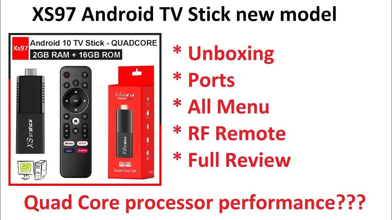 XS97 Android TV Stick - 2GB 16GB - Quadcore Processor - Unboxing and ...