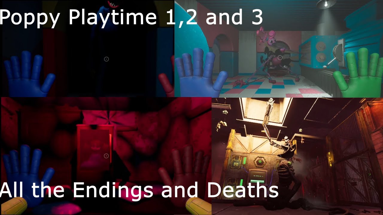 Poppy Playtime Chapter 1,2, and 3 Every deaths and Ending. - YouTube