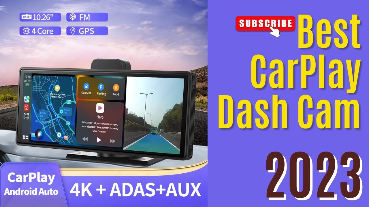 10.26 4K Car DVR Wireless CarPlay Android Auto ADAS WiFi AUX Dash Cam ...