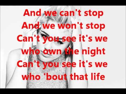 Miley Cyrus-We can't stop (Lyrics) - YouTube