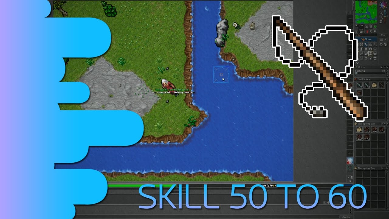 Tibia - Fishing Skills 50 to 60 - YouTube