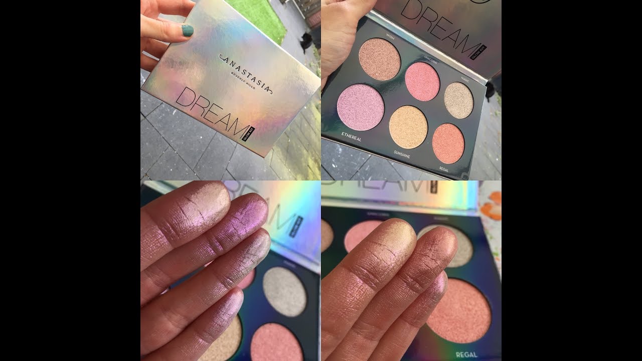 ABH Dream Glow Kit Swatches//A23 Highlighter Brush Review - YouTube