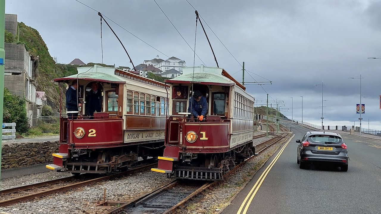 Isle of Man Transport Festival 2025 - First morning with Trams 1 & 2 ...