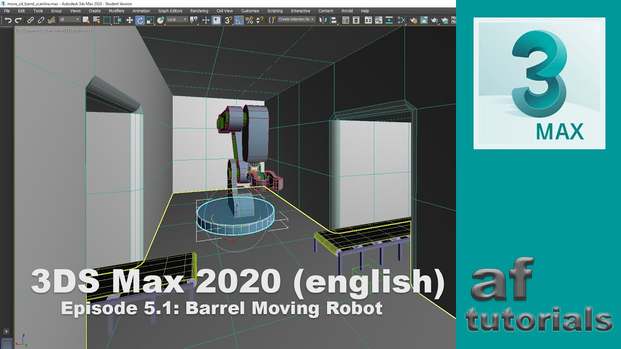 Animation in 3DS Max (english) - Episode 5.1 - Barrel Moving Robot ...