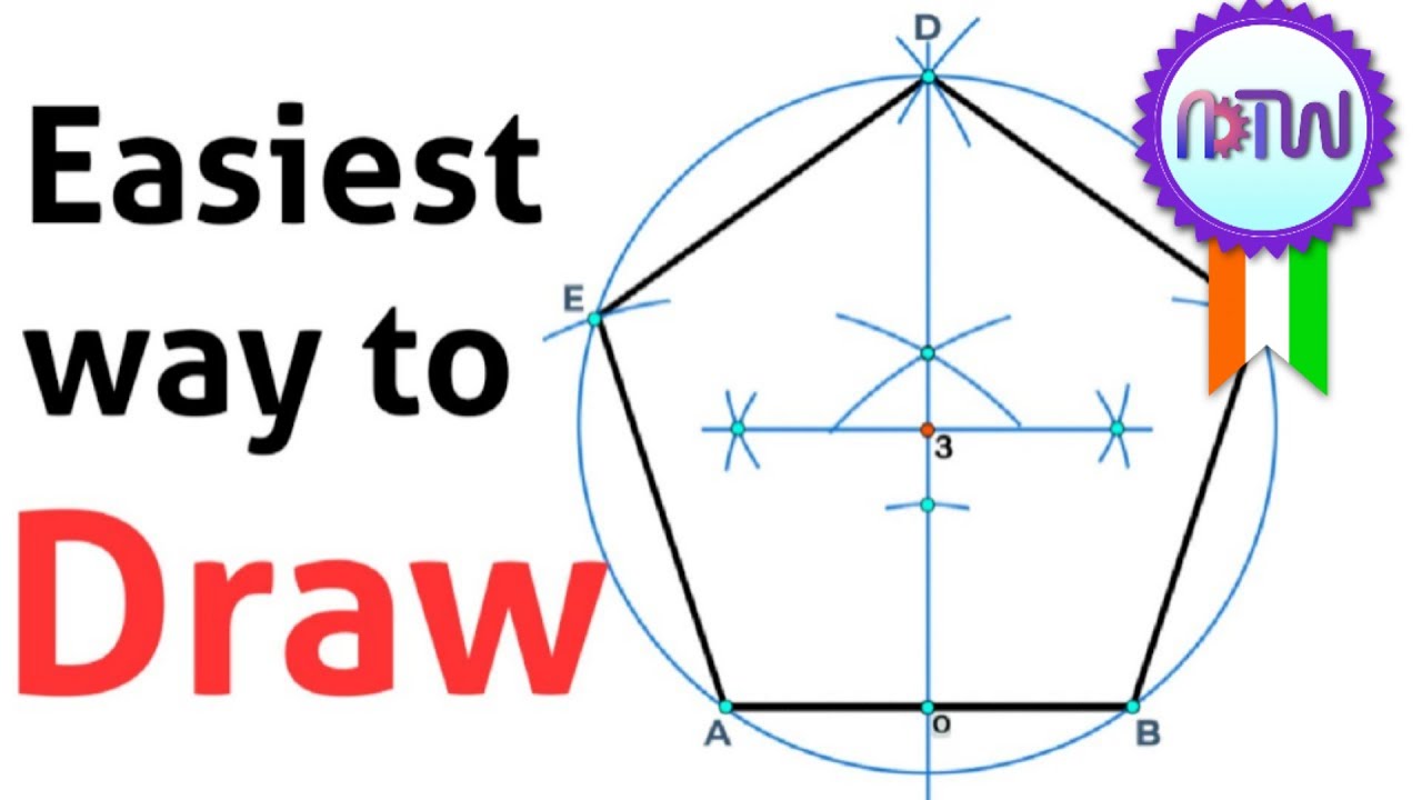 पेंटागन कैसे ड्रा करे | How to draw a pentagon - YouTube