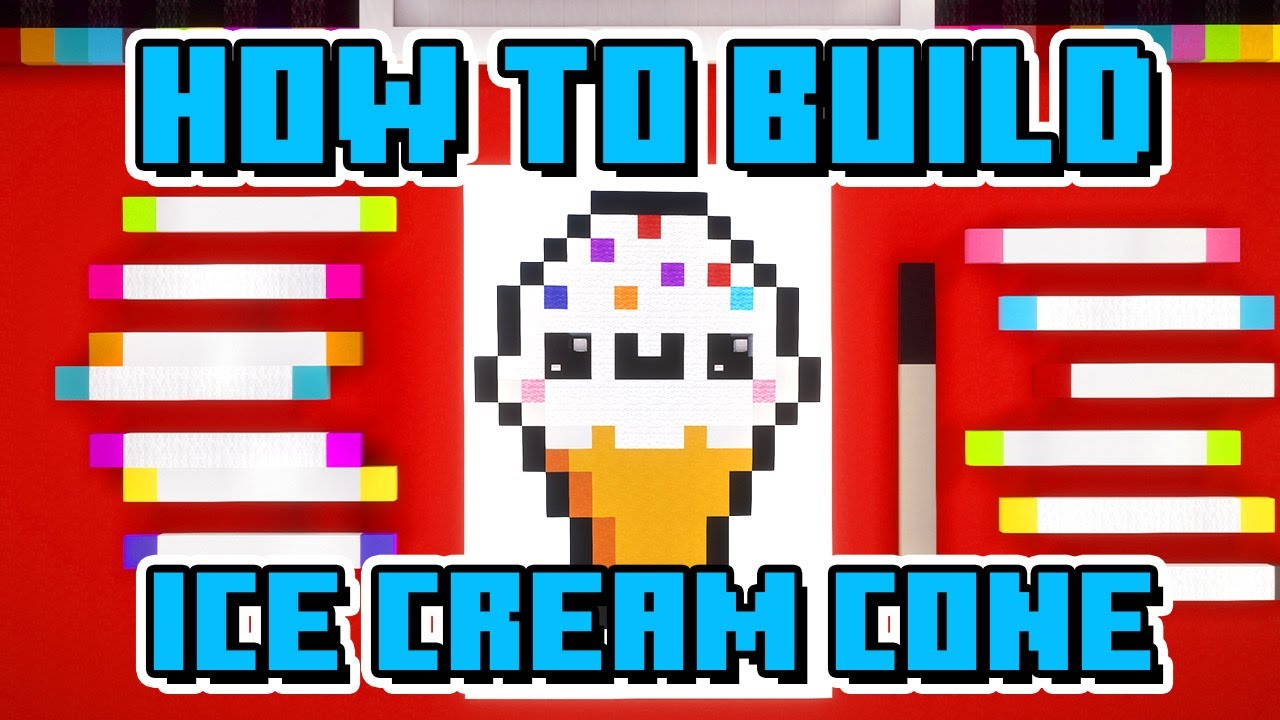 How To Build A Cute Ice Cream Cone - Minecraft Art - YouTube