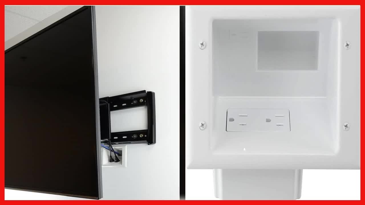 DATA COMM Electronics 45-0071-WH Recessed Low Voltage Mid-Size Plate with Duplex Receptacle ...