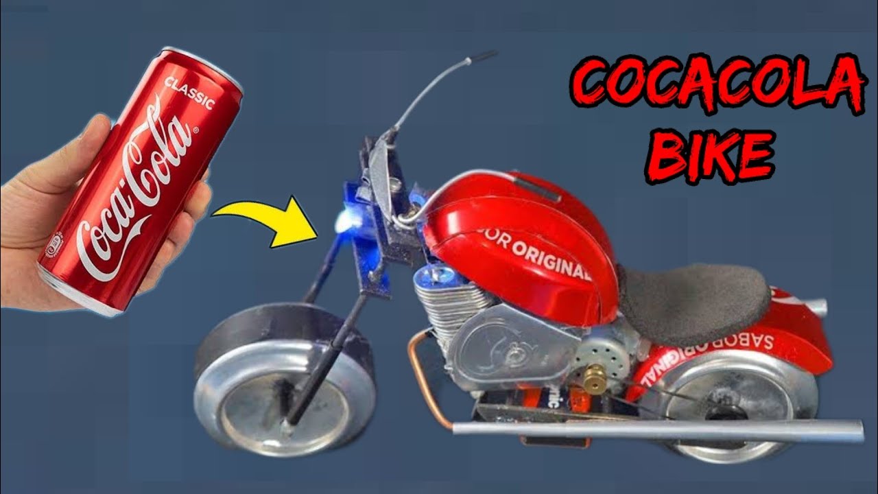 how to make bike from coca cola can | motorcycle diy making - YouTube