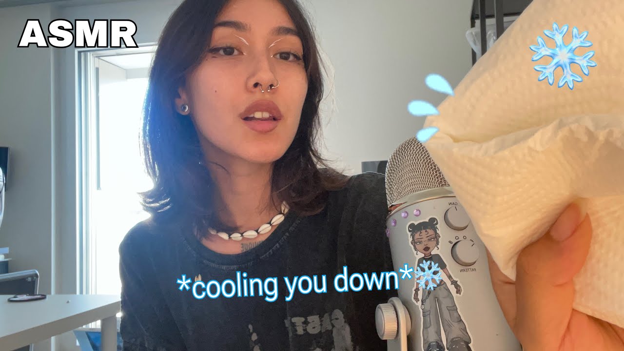 ASMR ️ COLD TRIGGERS FOR HOT SUMMER DAYS (water spray, ice cubes, fan ...