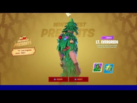 Fortnite Winterfest | Day 7 Present Lt. Evergreen Skin - YouTube