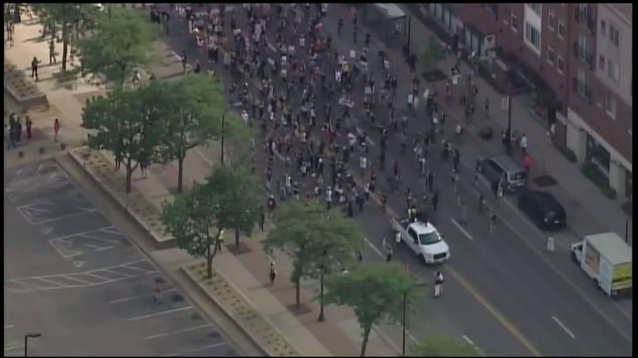 AERIALS: Protests call for resignation of MPD union president Lt. Bob ...