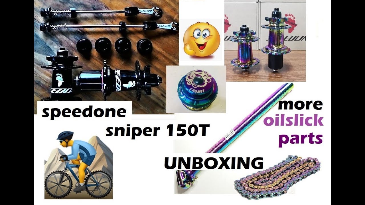 Speedone Sniper 150T hubs unboxing + more oilslick parts - YouTube