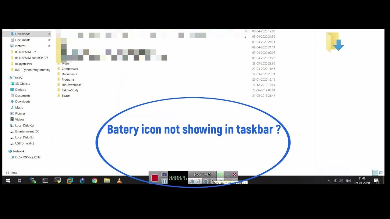 #Windows10 Battery Icon Missing/Disappear Resolved - YouTube