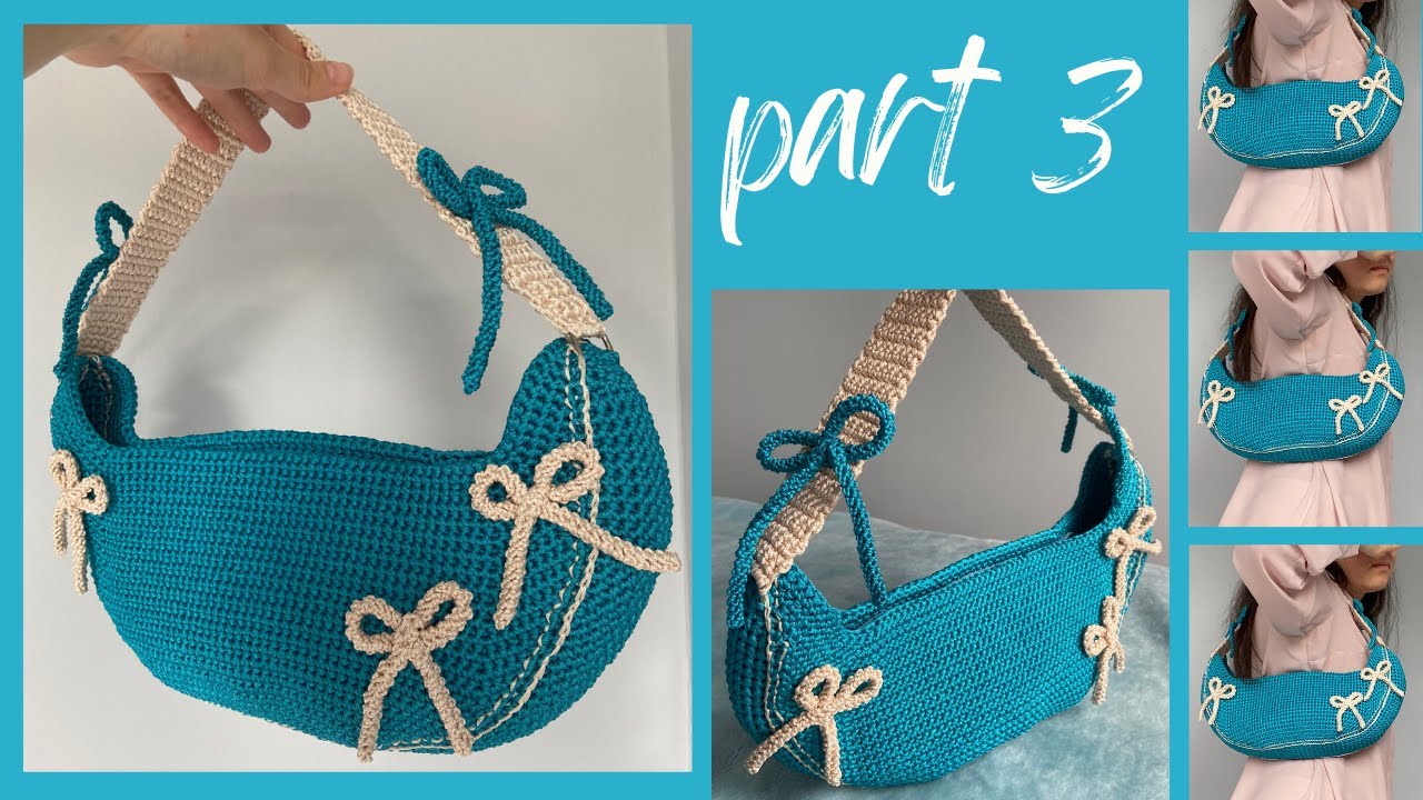 🎀 crochet bag with crochet bows 🎀 bag base part 🎀 beginners friendly 🎀 ...