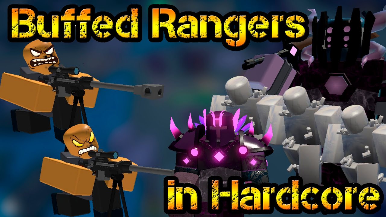 Buffed Rangers in Hardcore Roblox Tower Defense Simulator - YouTube