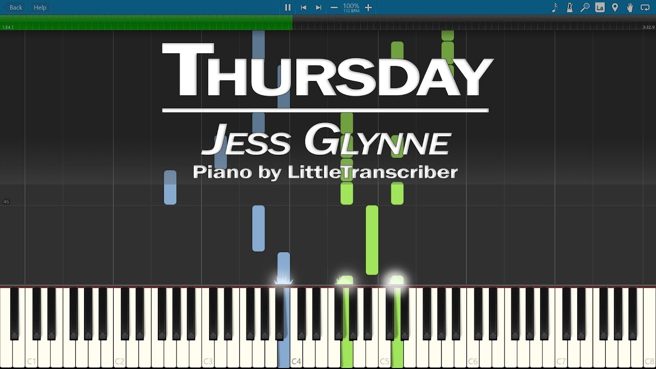 Jess Glynne - Thursday (Piano Cover) Synthesia Tutorial by ...