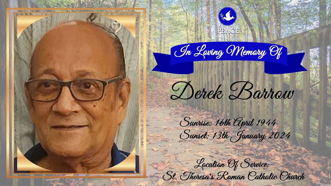 Funeral Tribute Service Of Derek Barrow - YouTube