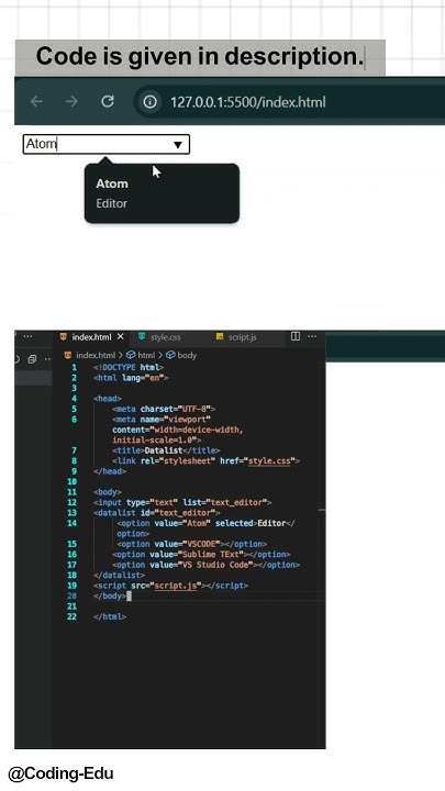 datalist in html | web development - YouTube