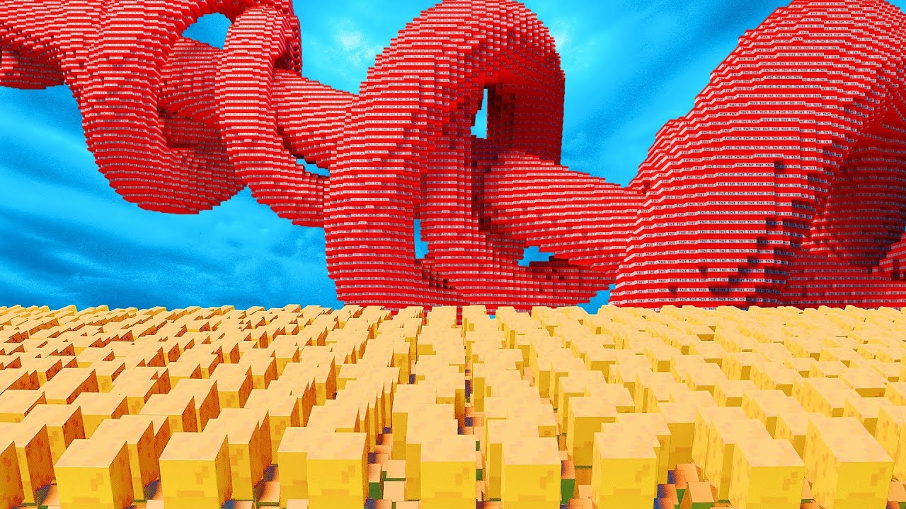 10,000 Villagers VS SuperTNT Disasters - YouTube