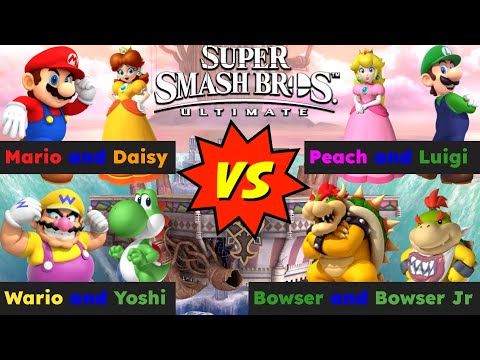 ASM: Mario & Daisy vs Luigi & Peach vs Wario & Yoshi vs Bowser & Bowser ...