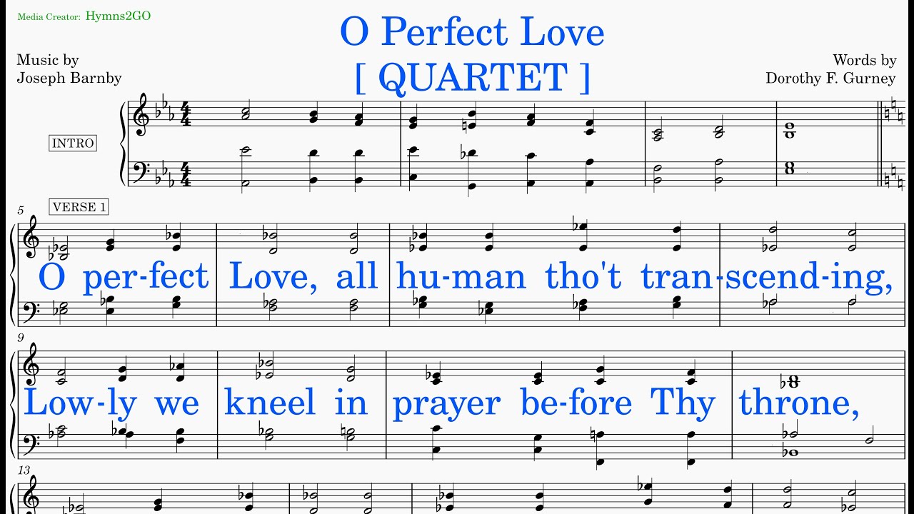 O Perfect Love (Barnby - Gurney) [v2] Quartet - YouTube
