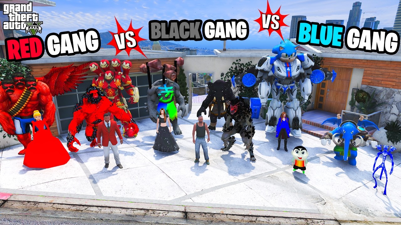 WHO IS THE KING? Franklin Red Gang Vs Indian Bike Driving Black Gang Vs ...