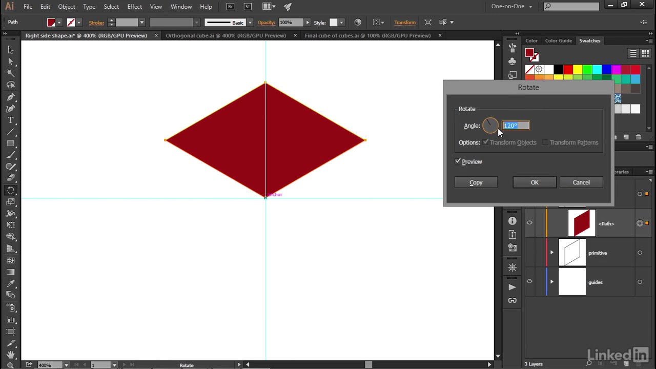 Adobe Illustrator CS6 P144 Drawing an orthogonal cube - YouTube