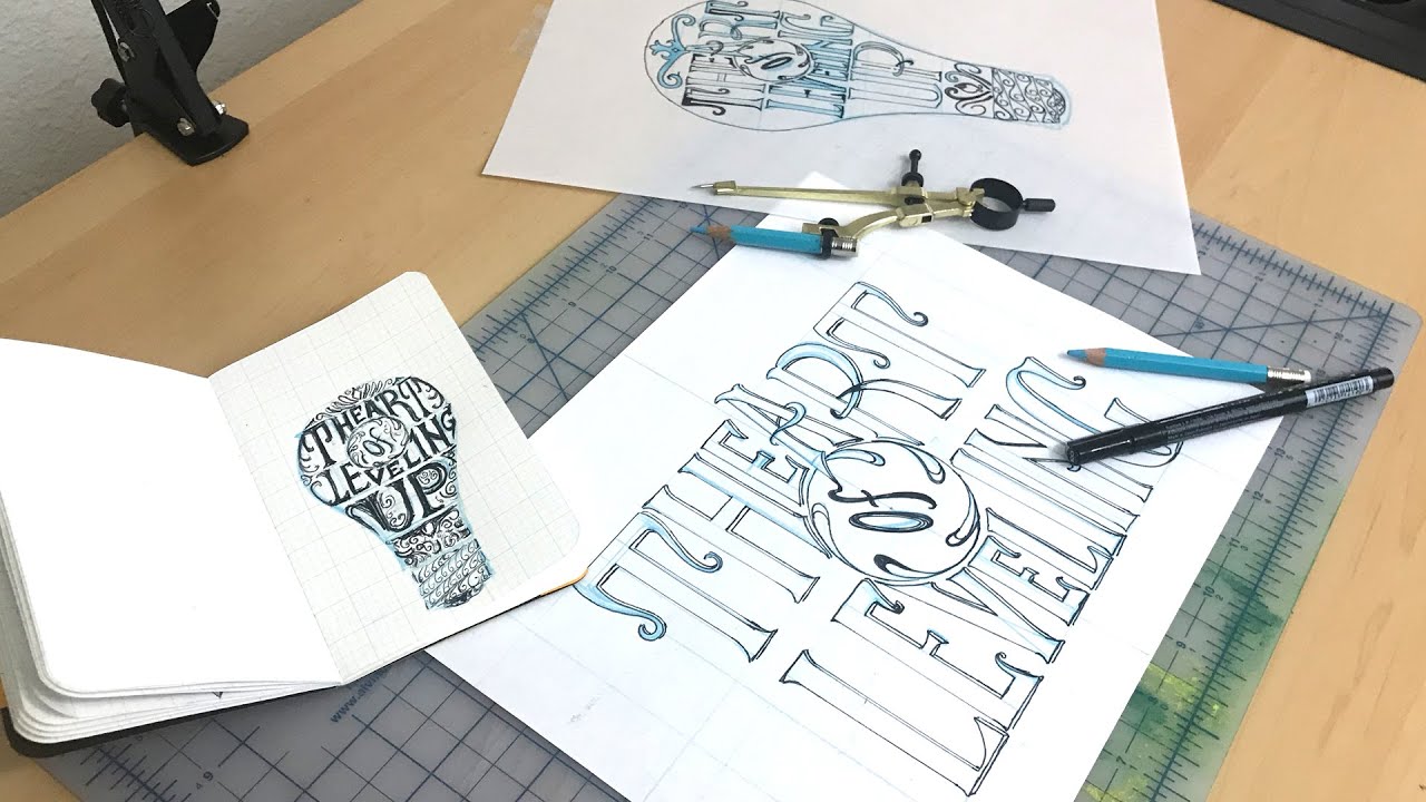The Art of Leveling Up_Hand Lettering Part 1 - YouTube