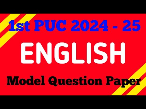🚨1st PUC 2024 - 25 📢 || English ||🔥Model Question Paper #exam #english ...