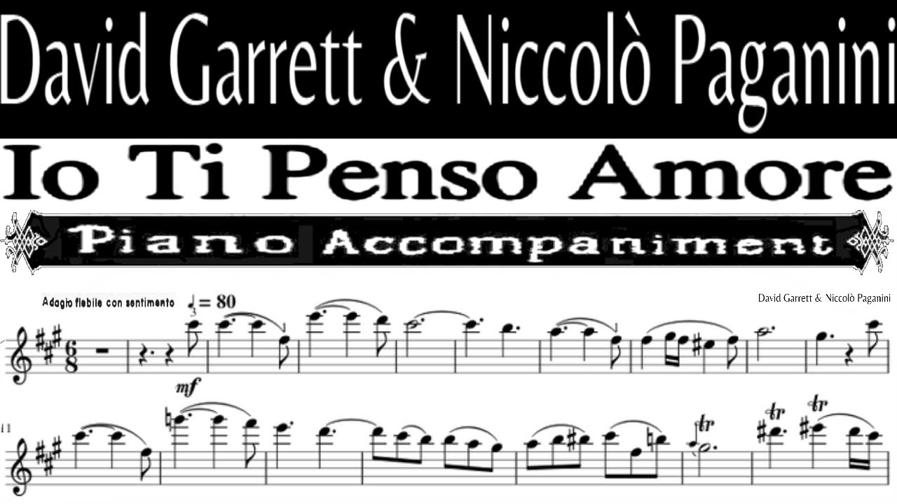 Io Ti Penso Amore | Piano Accompaniment - YouTube
