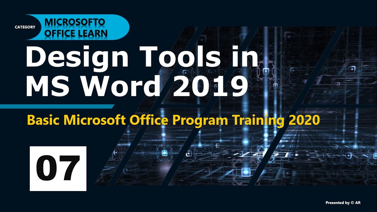 How to use Design Tools | Word 2020 | EP - 07 | Knowledge of Microsoft ...