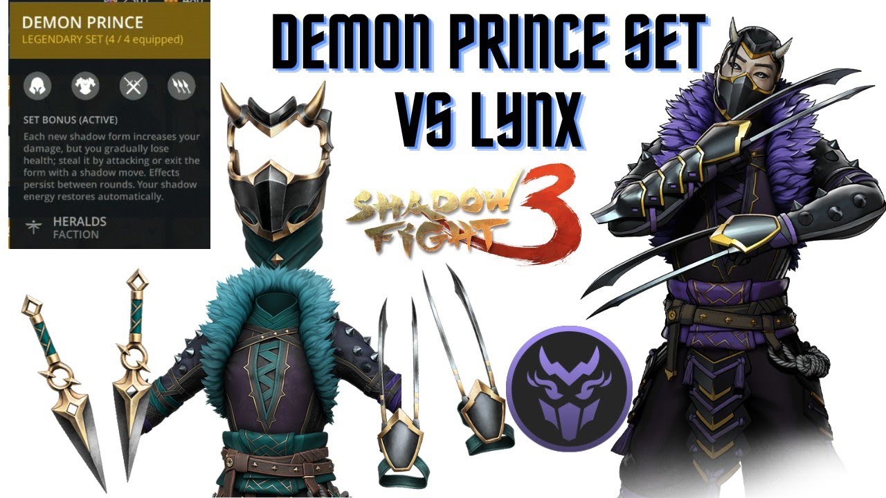 Shadow Fight 3 New Demon Prince Set & Bonus Explained | Lynx Defeated ...