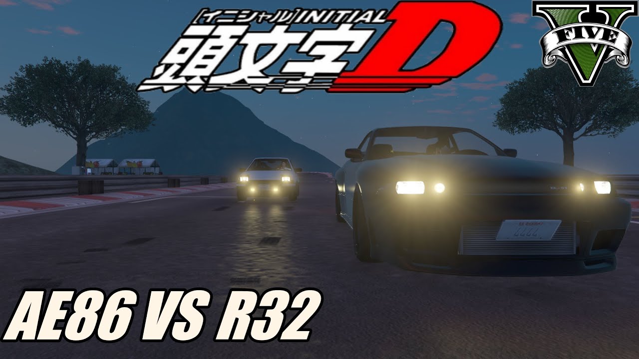 GTA 5 X Initial D AE86 VS R32 - YouTube
