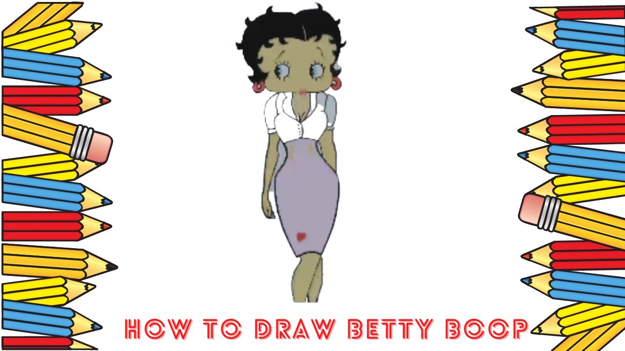 How To Draw Betty Boop | Learn Eas Betty Boop Cartoon Drawing - YouTube