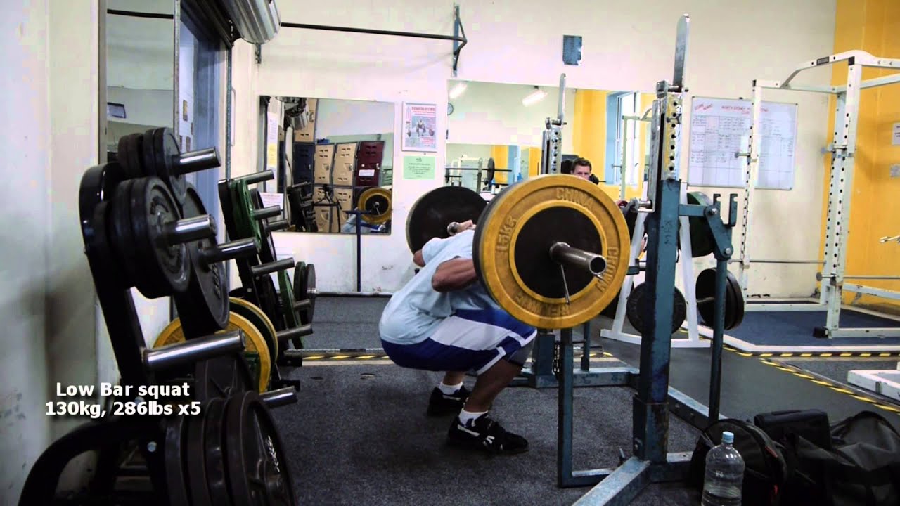Vertical Jump training - Low Bar Squat 130kg 286lbs x5 - 1.64x ...