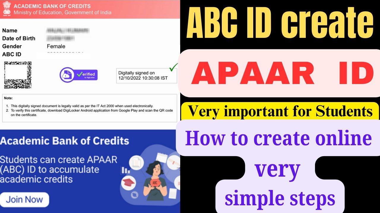 How to create ABC ID | ABC ID creating | ABC ID | APAAR ID | Academic ...